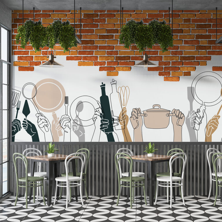 Wallpaper for Restaurant Wall - Brick Wall - Magicdecor®