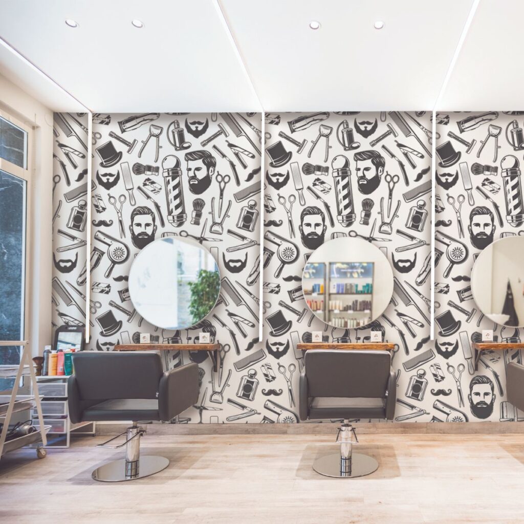 Buy Barber Shop Wallpaper Online - Magic Decor