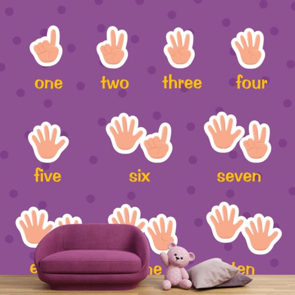 Learn Numbers 1 to 10 with Fingers Wallpaper for Kids - Magicdecor®