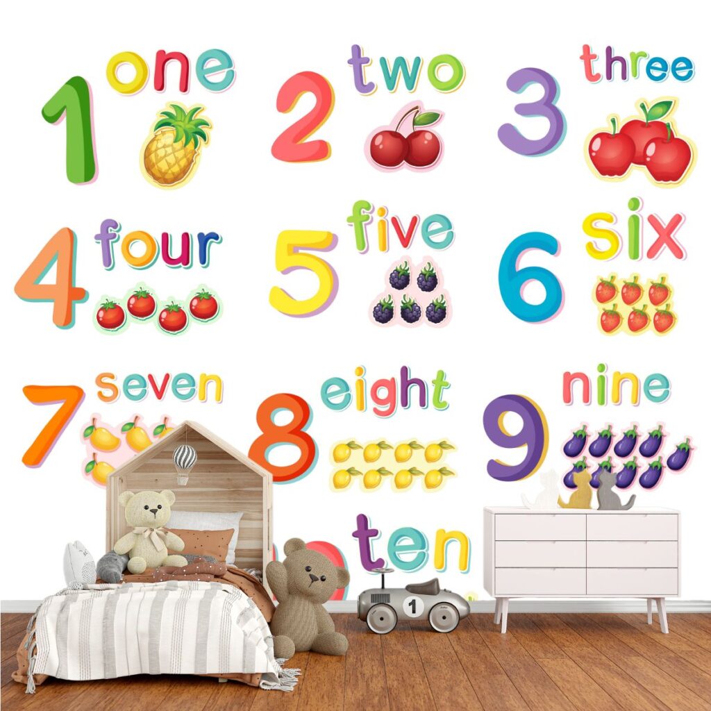 Wallpaper for Nursery, Learn Numbers - Magic Decor