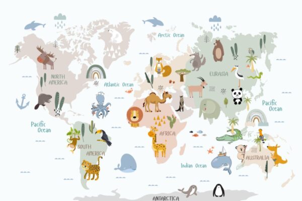 World Map Wallpaper for Nursery - Magic Decor