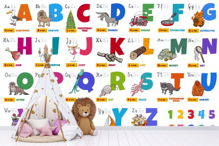 Wallpaper for Nursery, Learn Alphabets and Numbers