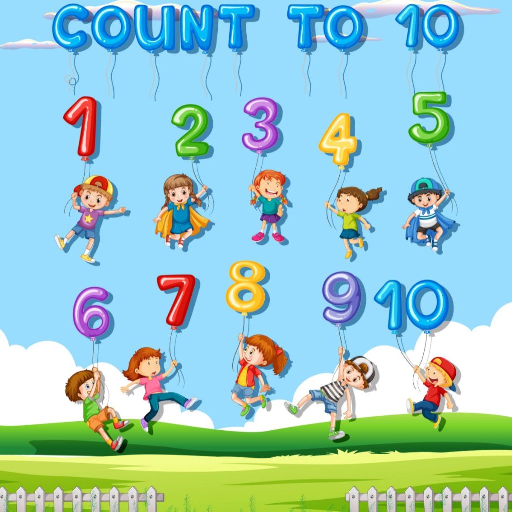 Wallpaper for Nursery, Children with Numbers - Magic Decor
