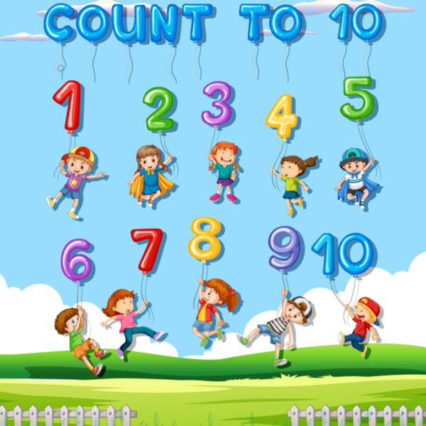 Wallpaper for Nursery, Children with Numbers - Magic Decor