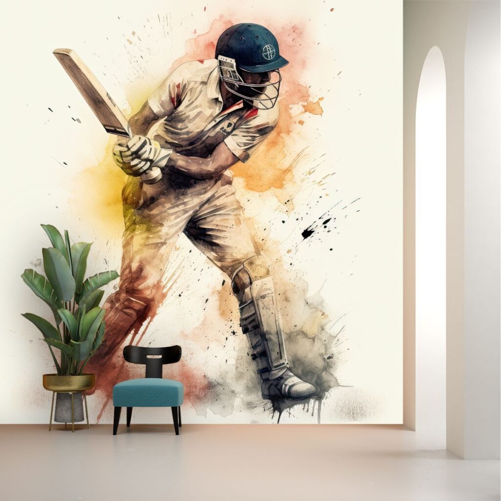 Cricket Player Artistic Wallpaper - Magicdecor®