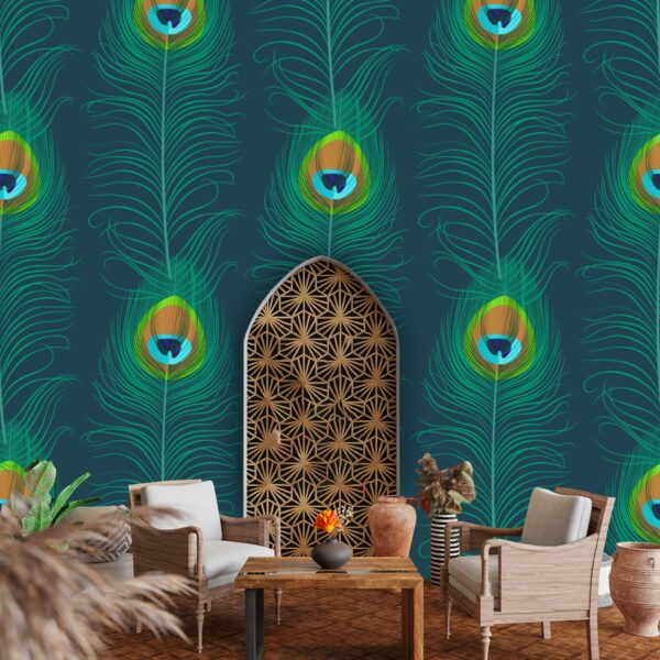 Mor Pankh Wallpaper for Wall, Royal Look - Magicdecor®