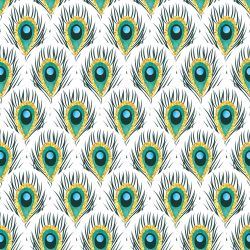 Mor Pankh Wallpaper for Wall, White and Green Pattern - Magicdecor®