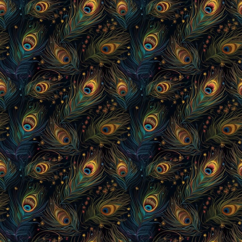 Mor Pankh Wallpaper for Wall, Green and Gold Color - Magicdecor®