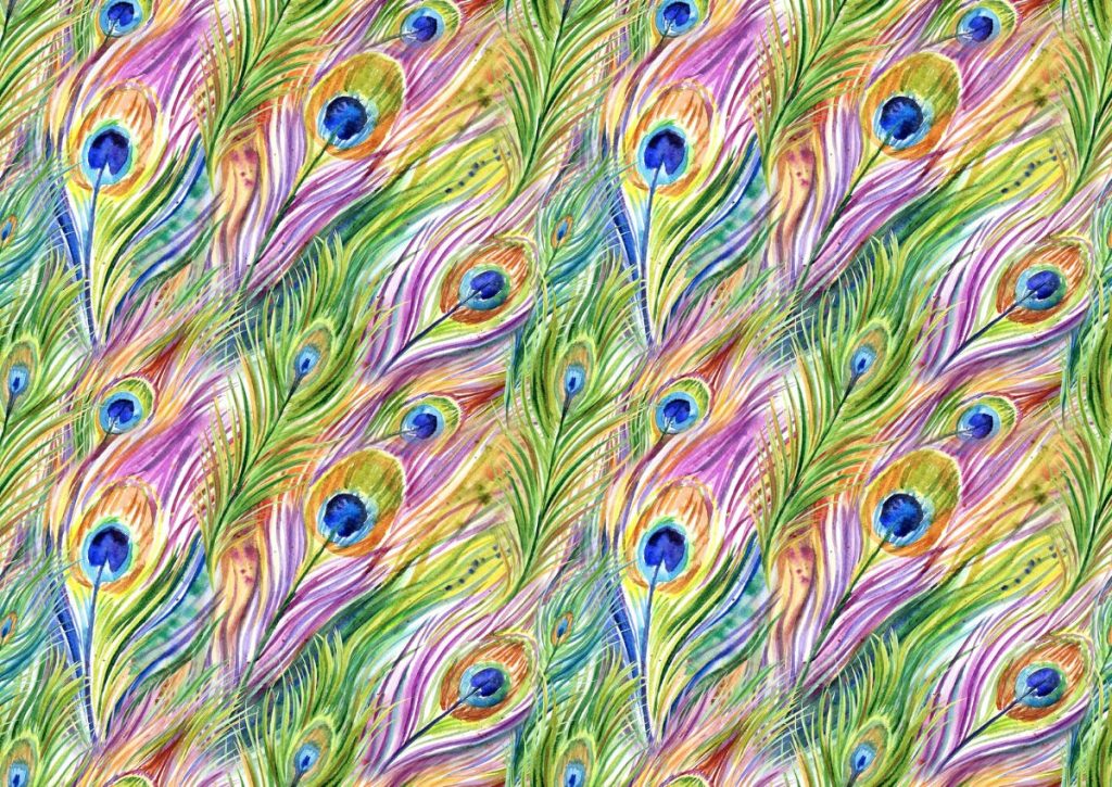 Mor Pankh Wallpaper for Wall, Multi-Colored Peacock Feather - Magicdecor®