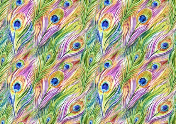 Mor Pankh Wallpaper for Wall, Multi-Colored Peacock Feather - Magicdecor®