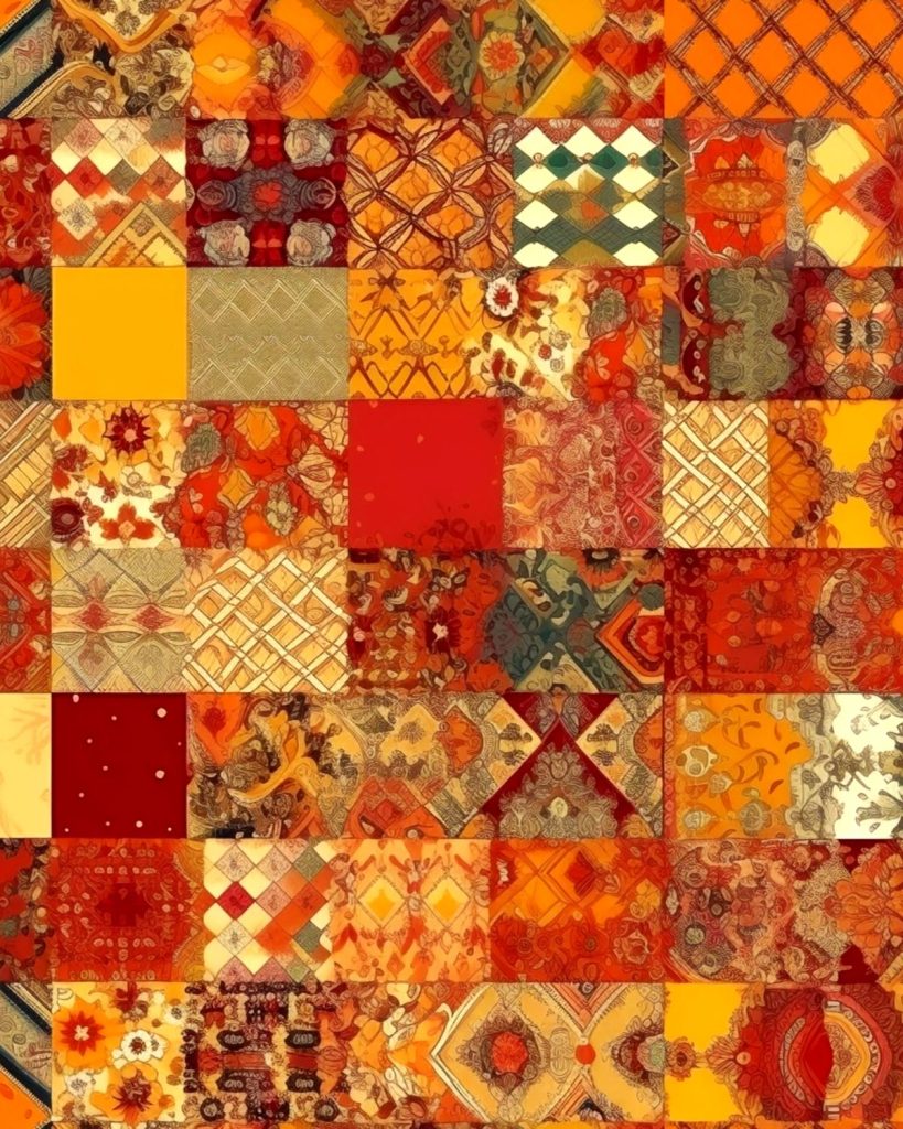 Puratani Patchwork Wallpaper, Rajasthani Ethnic Mural - Magicdecor®