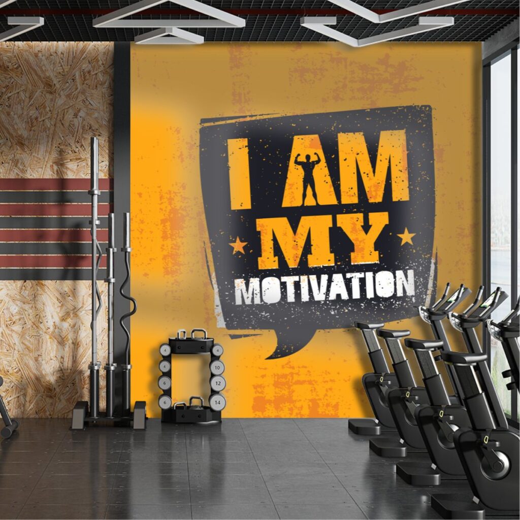 Wallpaper for Gym Walls, I Am My Motivation - Magic Decor