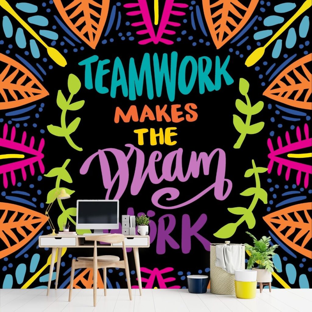 Teamwork Dreamwork, Wallpaper for Office Wall - Magicdecor®