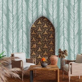 Green Weaving Pattern Wallpaper for Walls - Magic Decor