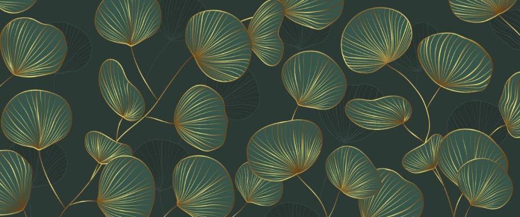 Luxury Gold Green Gingko Wallpaper for Walls - Magicdecor®