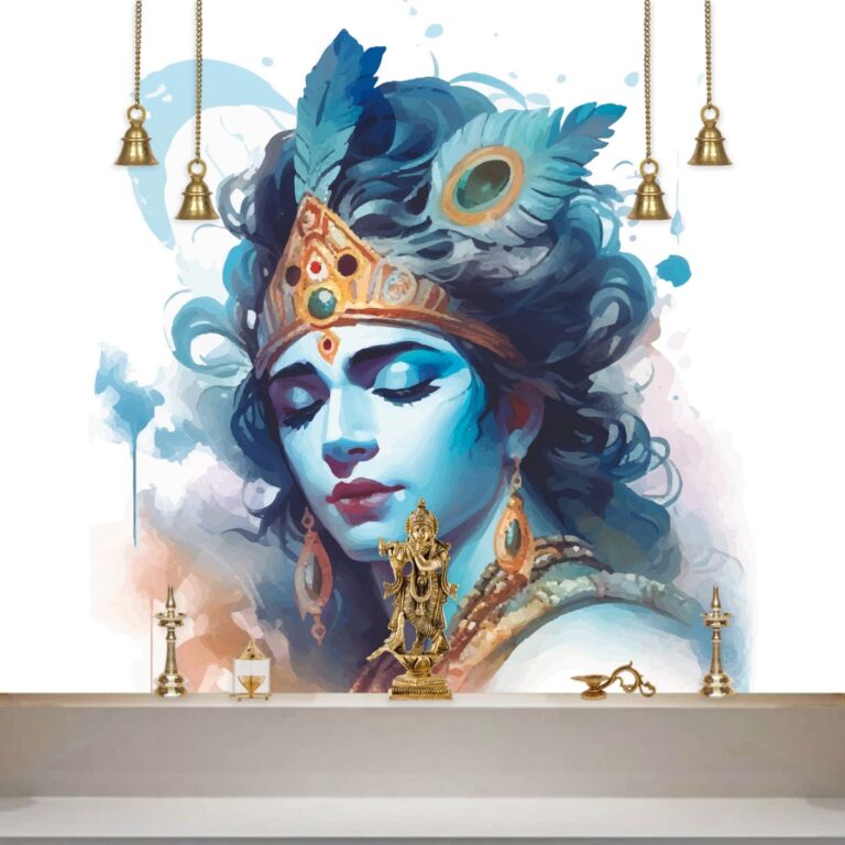 Shri Krishna Wallpaper for Pooja Room - Magicdecor®