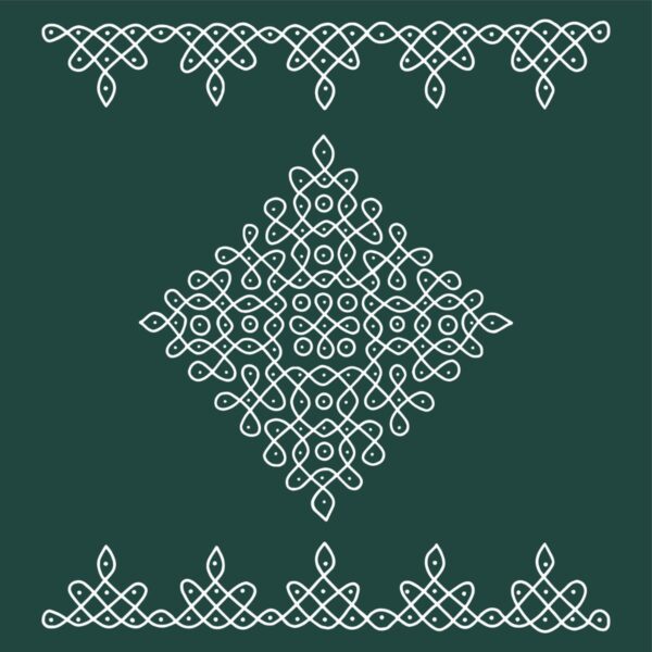 Big Kolam Borders Wallpaper for Pooja Room - Magicdecor®