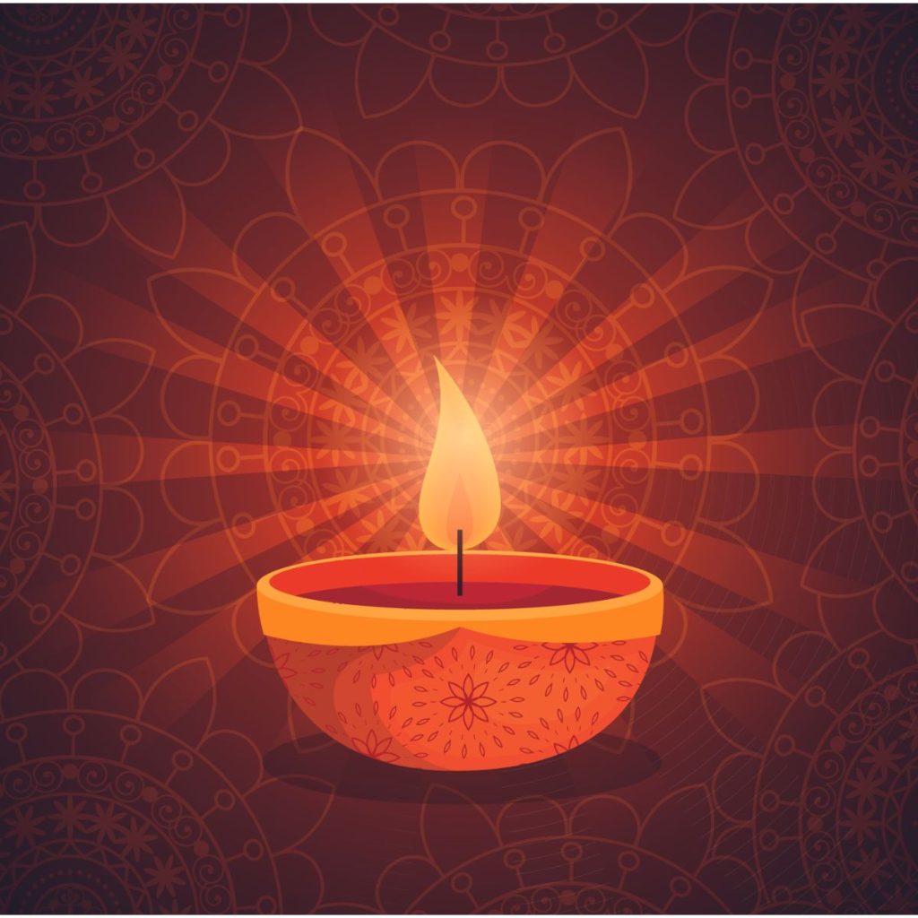 Diwali Diya Style Wallpaper for Pooja Room - Magicdecor®