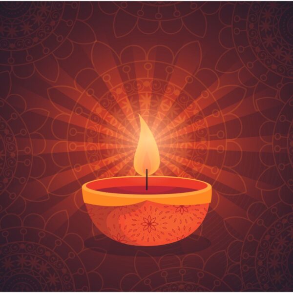 Diwali Diya Style Wallpaper for Pooja Room - Magicdecor®