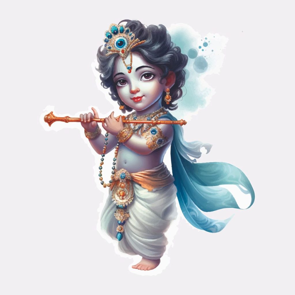 Krishna Wallpaper for Pooja Room - Magicdecor®