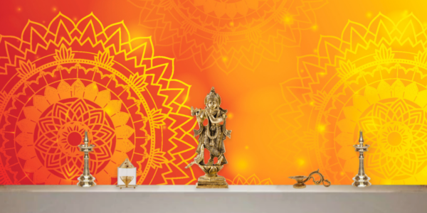 Mandala Pattern Wallpaper for Pooja Room - Magic Decor