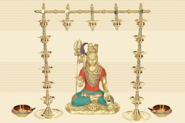 Mandir Design Mahadev Wallpaper Mural - Magicdecor®