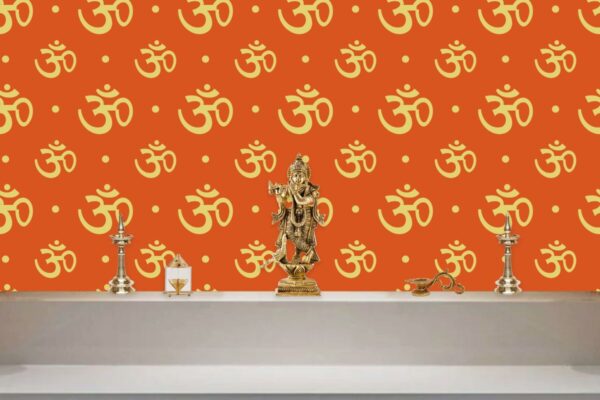 OM Pattern Wallpaper for Pooja Room - Magicdecor®