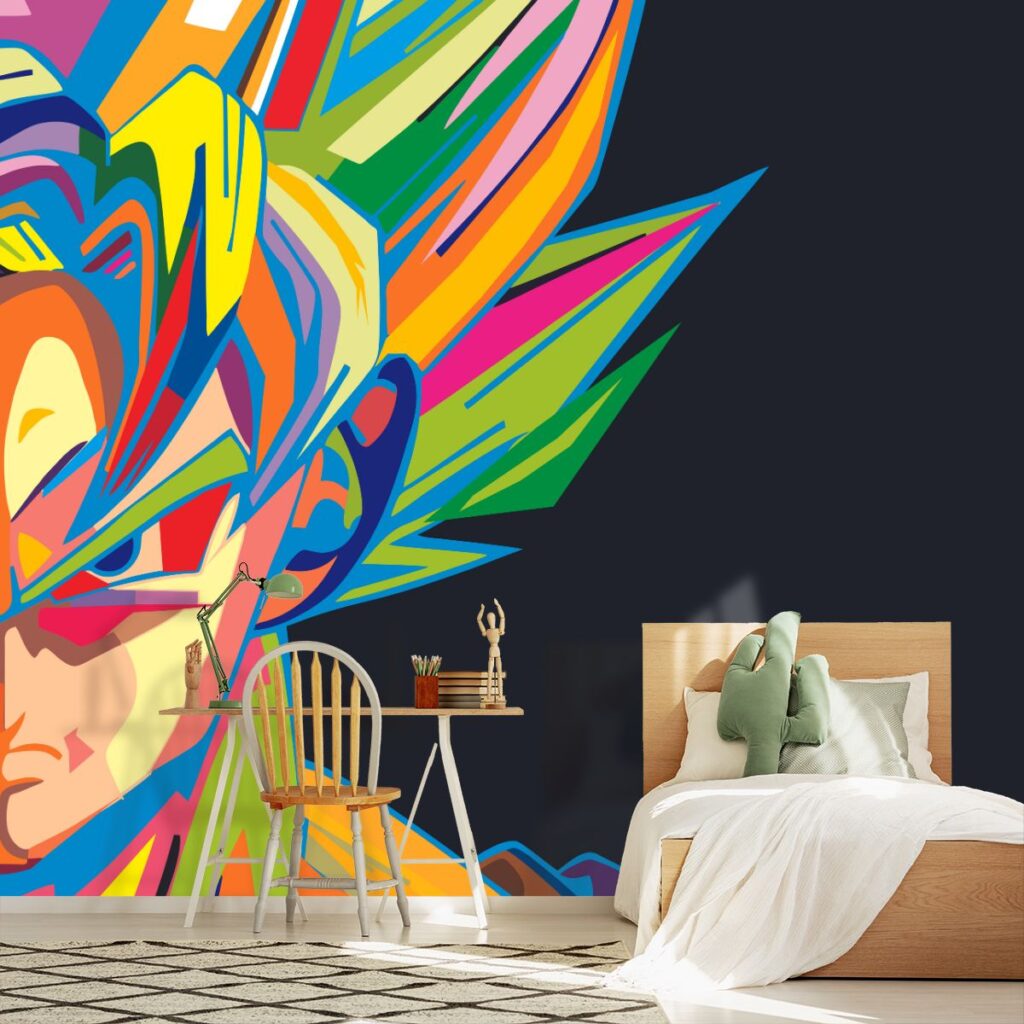 Goku Fierce Look, Anime Wallpaper for Wall - Magicdecor®
