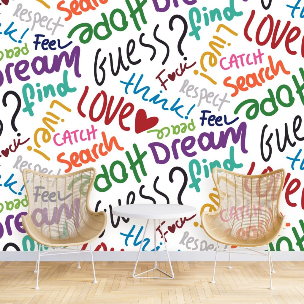 Abstract Hand Writing Slogans Quotes, Motivational Wallpaper for Wall ...