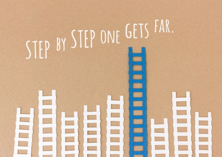 Step By Step One Gets Far, Motivational Wallpaper for Wall - Magic Decor