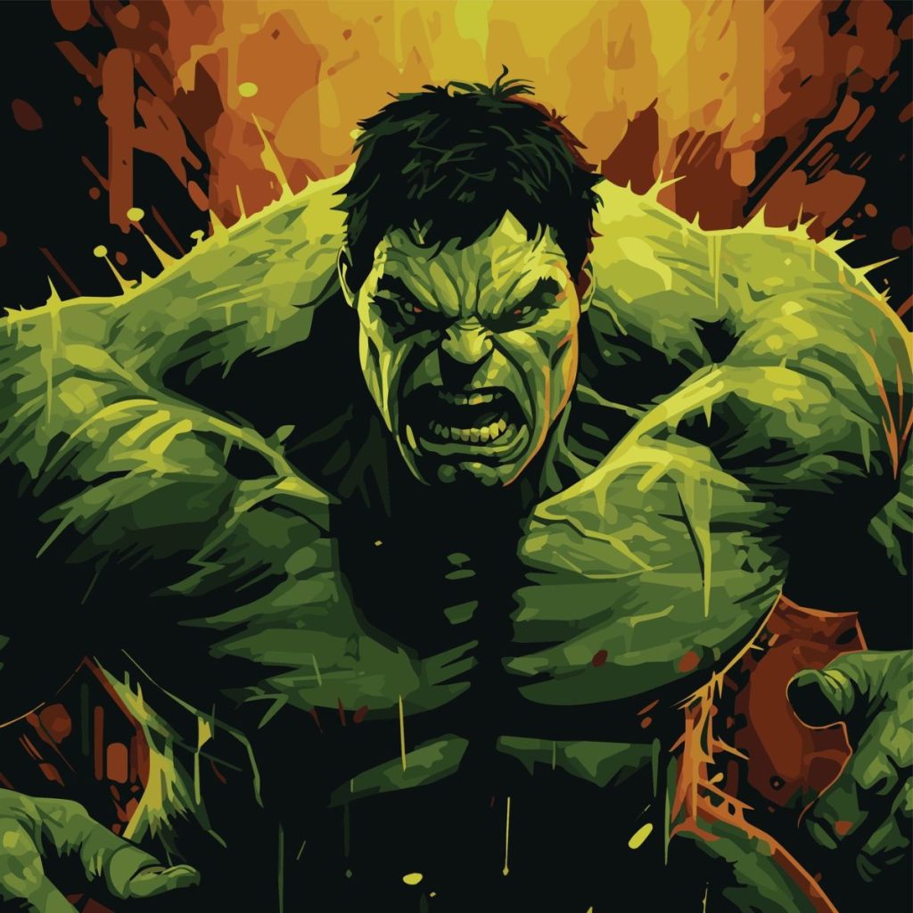 Angry Marvelous Hulk Hues with fire wallpaper for Walls - Magicdecor®