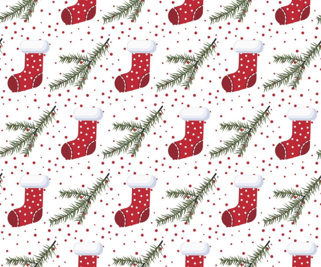 Christmas Stocking Pattern Decor Wallpaper - Magic Decor