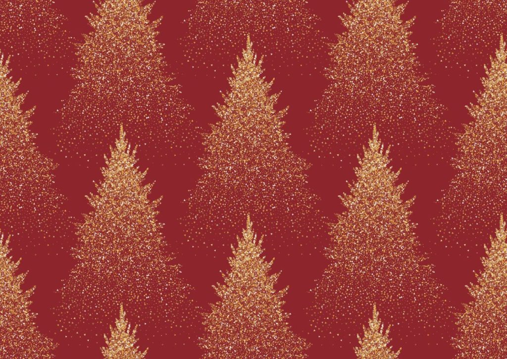 Glittering Christmas Tree Pattern Decor Wallpaper - Magic Decor