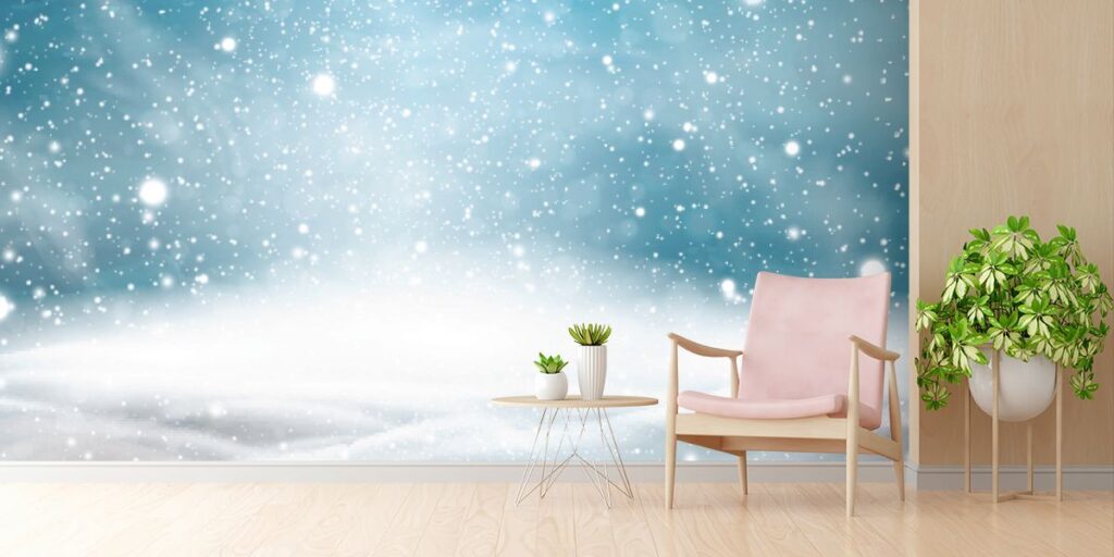 Heavy Snowfall Background Christmas Decor Wallpaper - Magicdecor®