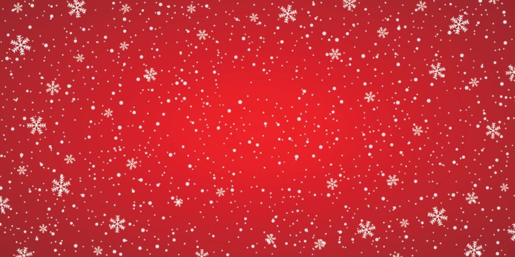 Red Background Christmas Snowy Winter Wallpaper Decor - Magicdecor®