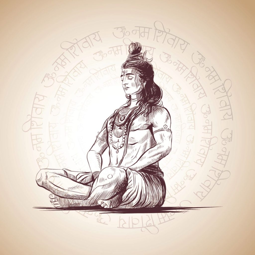 Bhagwan Shiv Sketch Wallpaper for Wall - Magicdecor®