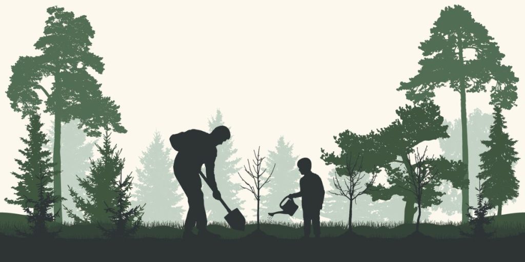 Planting Trees Wallpaper for Wall - Magicdecor®