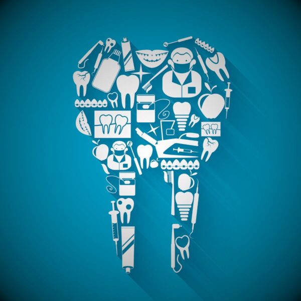 Tooth Design Dental Wallpaper for Clinic - Magicdecor®