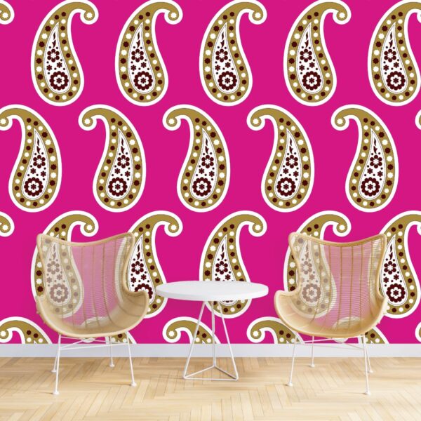 Colourful Paisley Pattern in Repeat Pattern Wallpaper for Wall - Magic ...