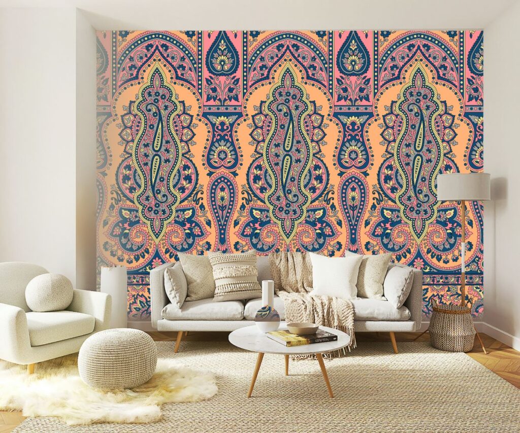 Traditional Paisely Indian Motif Border Wallpaper for Wall - Magicdecor®