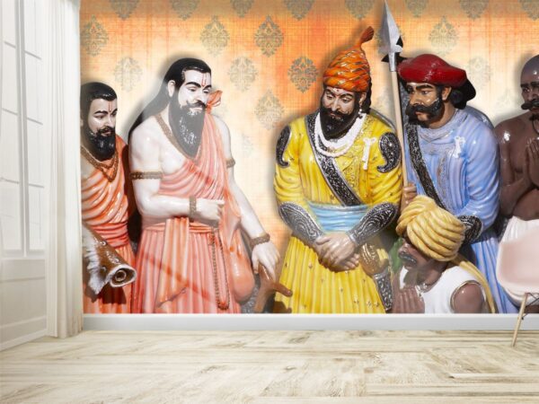 Samarth Ramdas Swami and Shivaji Maharaj 3D Wallpaper for Home Walls ...