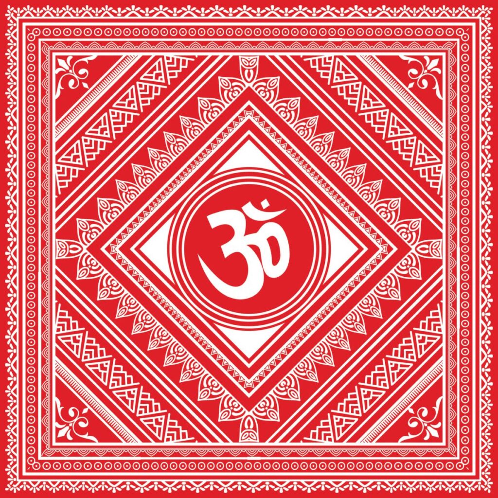 Aipan Art With Om Design Wallpaper for Wall - Magicdecor®