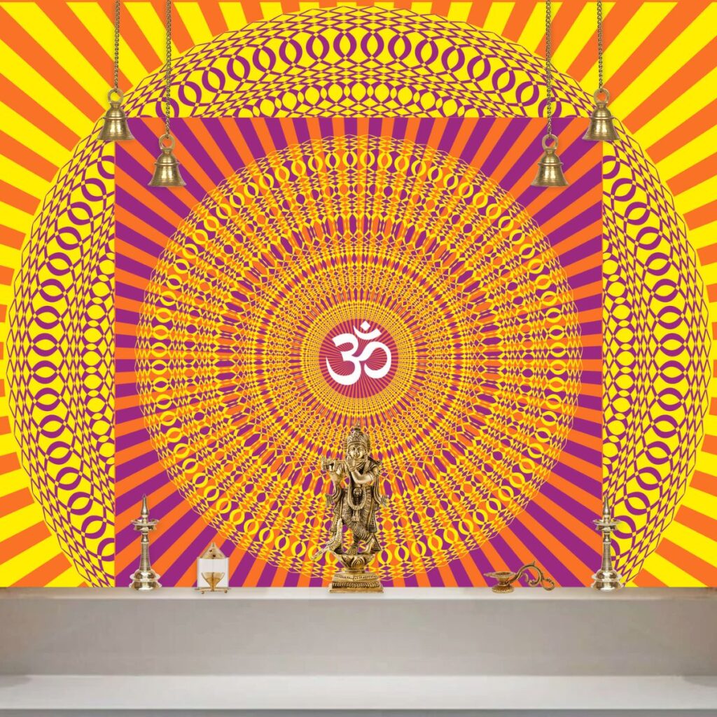 Mandala Design With Aum Wallpaper for Wall - Magicdecor®