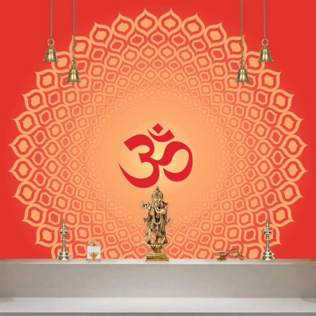 Om Design Wallpaper for Temples, Houses, and for Interior - Magicdecor®