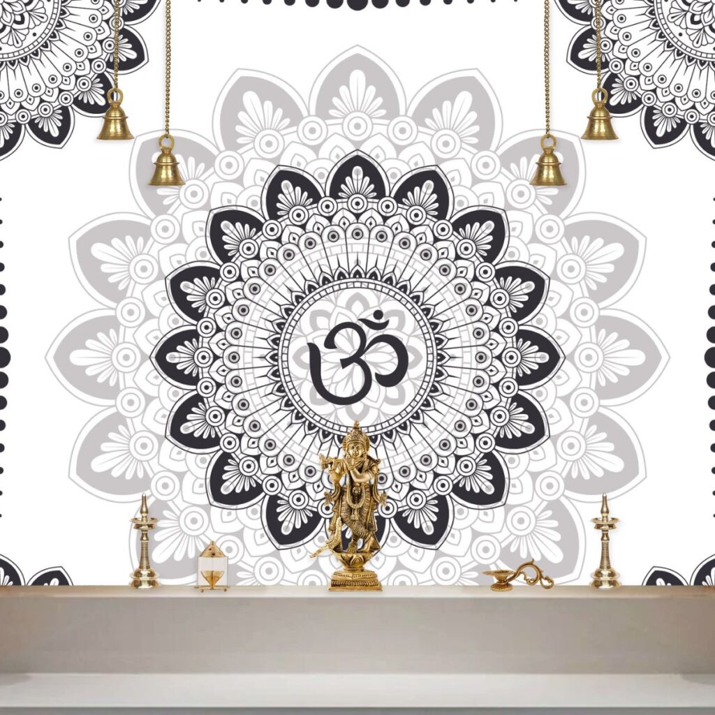 Om Symbol Mandala Seamless Pattern Wallpaper for Wall - Magicdecor®