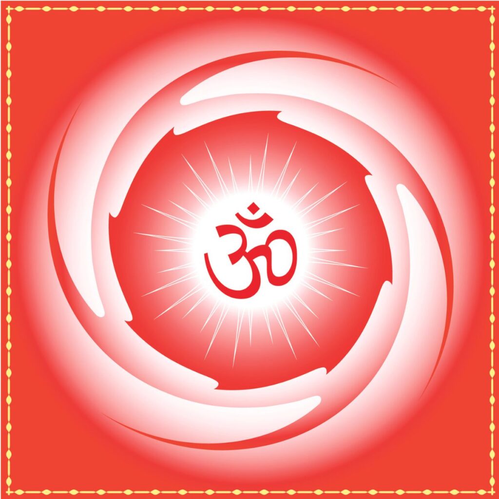 Om Wallpaper Design With White Rays for Home - Magicdecor®