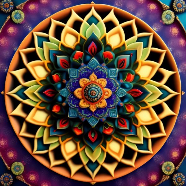 3D Colorful Mandala With A Flower Design Wallpaper for Wall - Magicdecor®