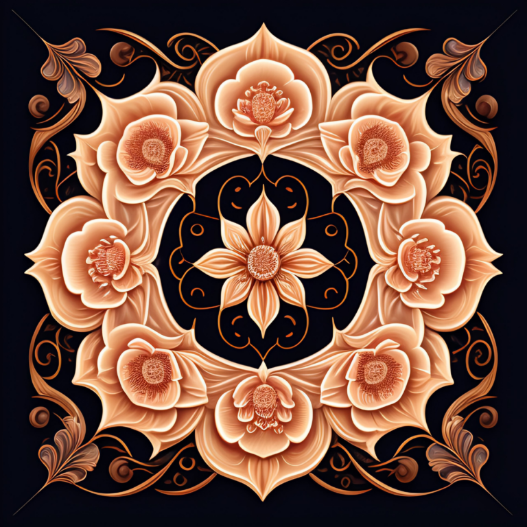 Black and Gold Tile With a Mandala Style Floral Pattern Wall Wallpaper - Magicdecor®