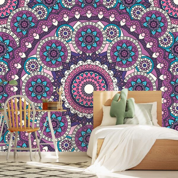 Mandala Pattern Colored Background Wallpaper Mural - Magicdecor®