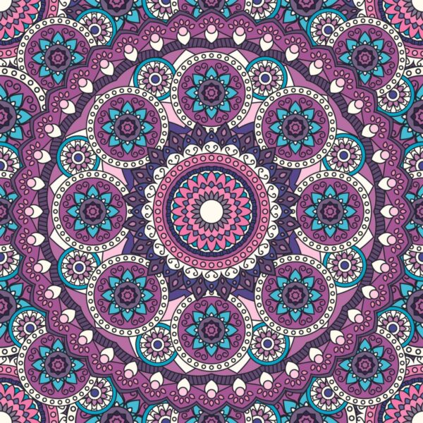 Mandala Pattern Colored Background Wallpaper Mural - Magicdecor®